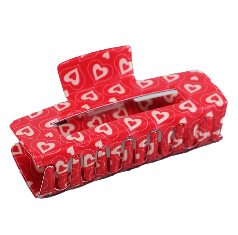 Heart hair claw - Red & White – Local Take